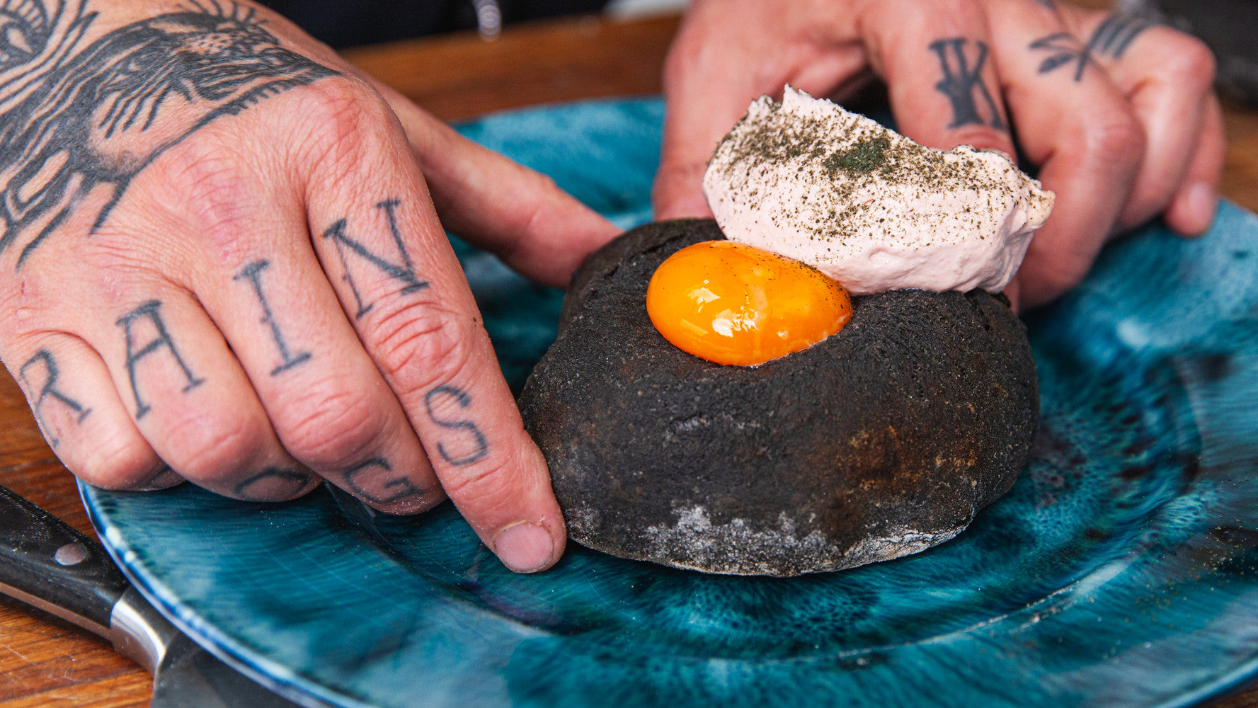 Squid Ink Flatbread with Smoked Cod's Roe – Gozney